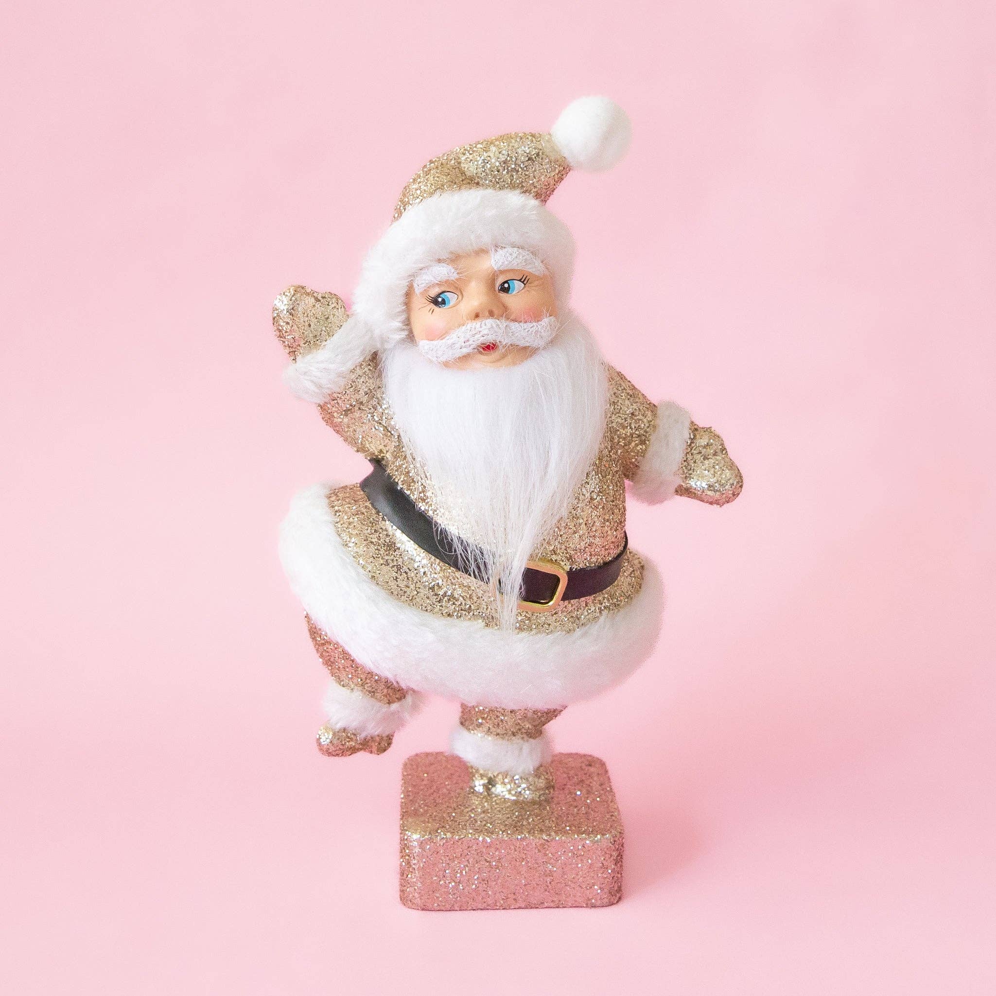 Retro Flocked Dancing Santa – Bowerbird