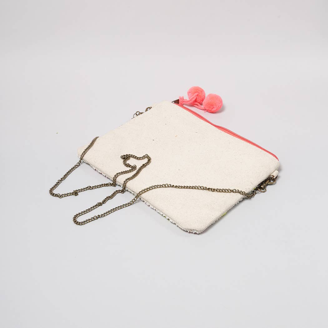 Beaded Pom Pom Clutch Bag – Bowerbird